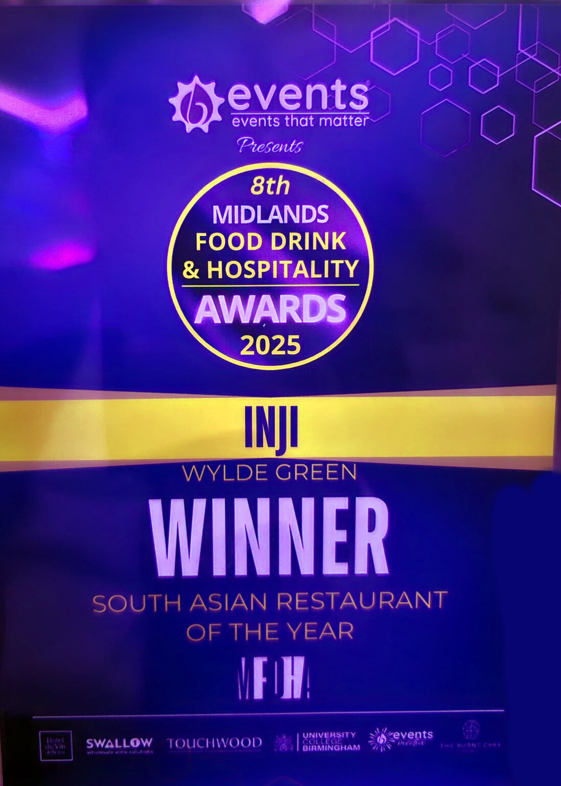 Birmingham based Inji Wins Best South Asian Restaurant at Midlands Food ...